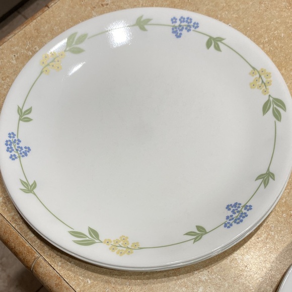 Corelle | Dining | 4 Corelle Secret Garden Dinner 14 Plates Blue Yellow ...